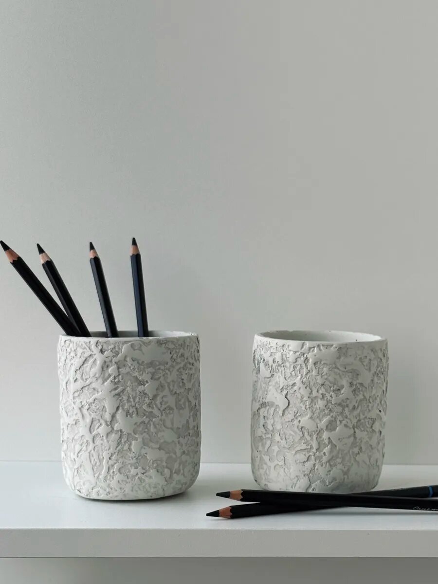 Стакан для канцелярии круглый White (2шт)