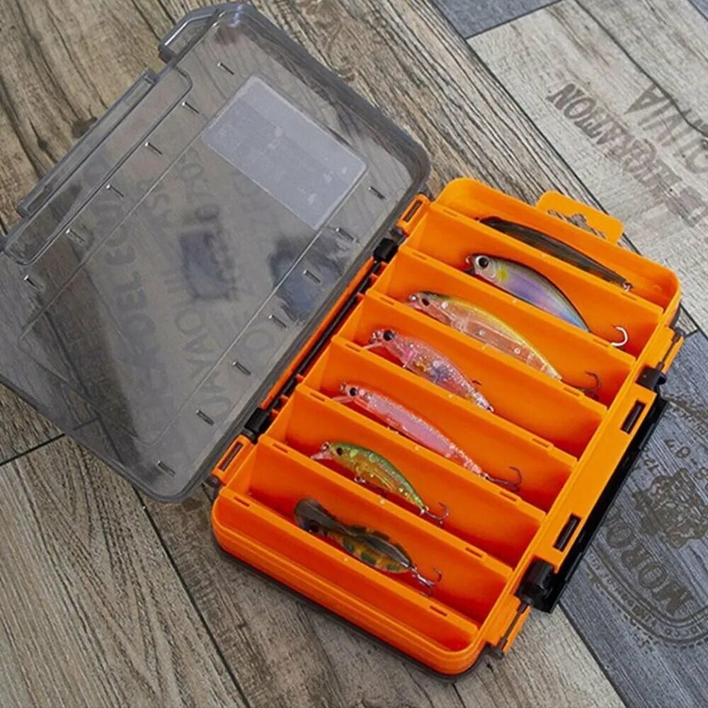 Коробка органайзер рыболовная для приманок двухсторонняя "Волжанка" , прозрачный ещё