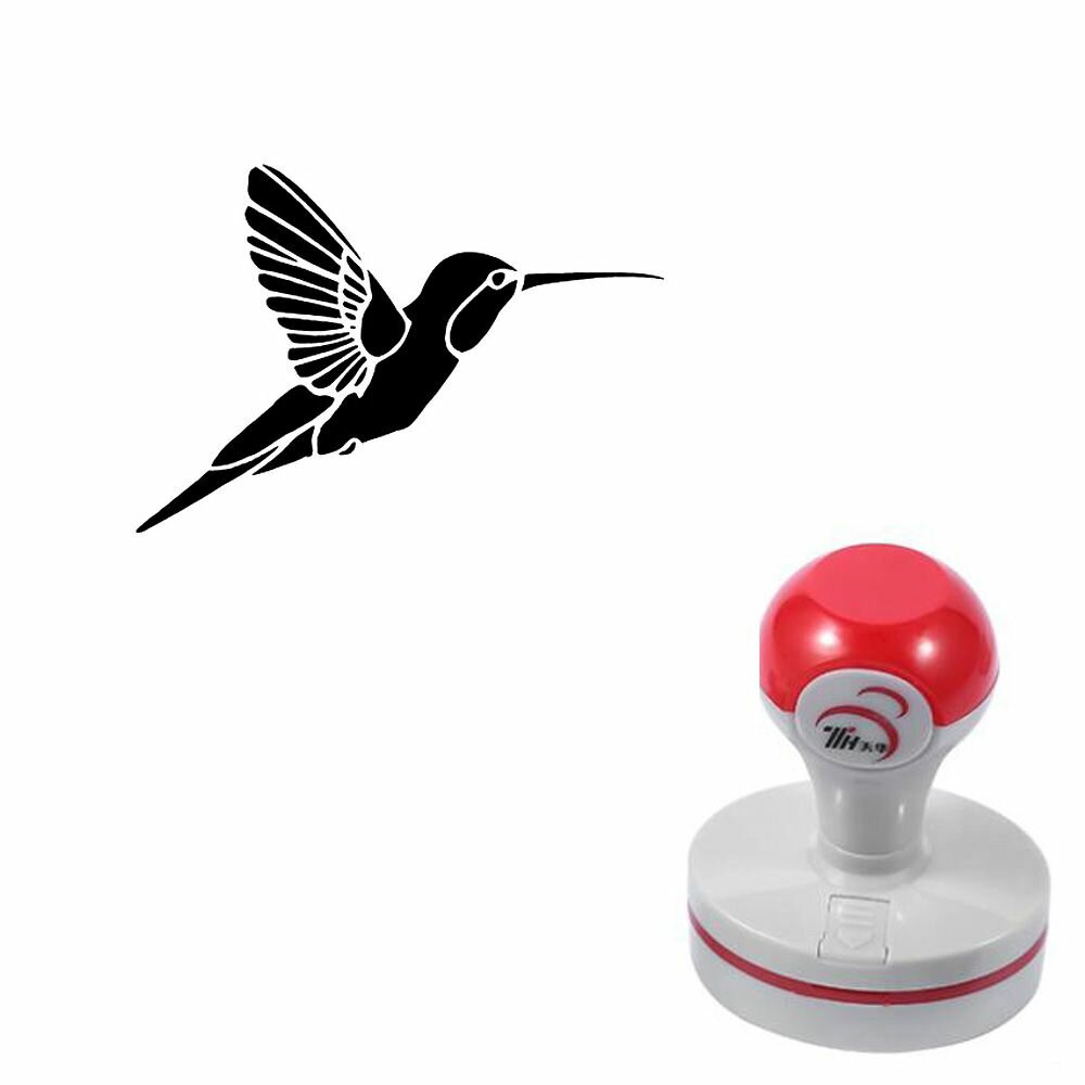 Печати с изображением колибри, Художественные принадлежности, круглые, 40 мм, черные чернила