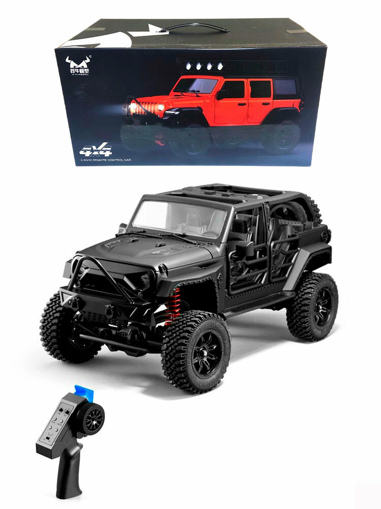 Радиоуправляемая машина внедорожник MN MODEL Wrangler RTR 4WD масштаб 1:12 2.4G - MN-128 BLACK