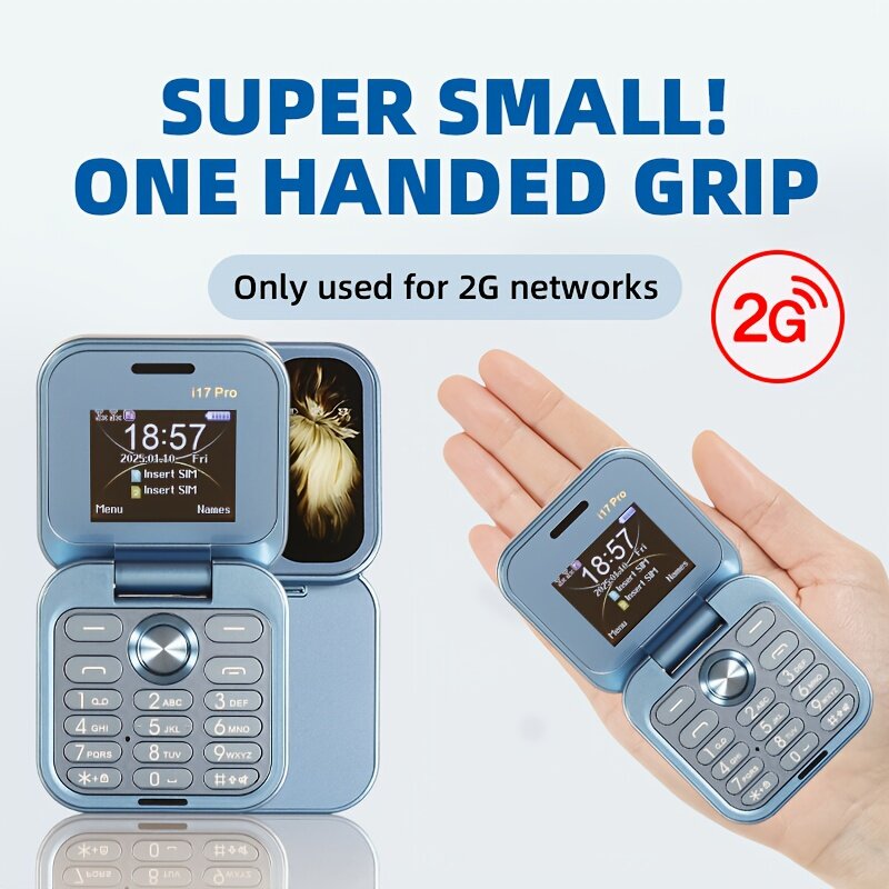 Mini Foldable Mobile Phone | 2G Network, Non, USB Type-C Charging, Dual SIM, Android OS, Battery, 240x320 Resolution, Button Interface, Ideal for Gifts and Emergency Use