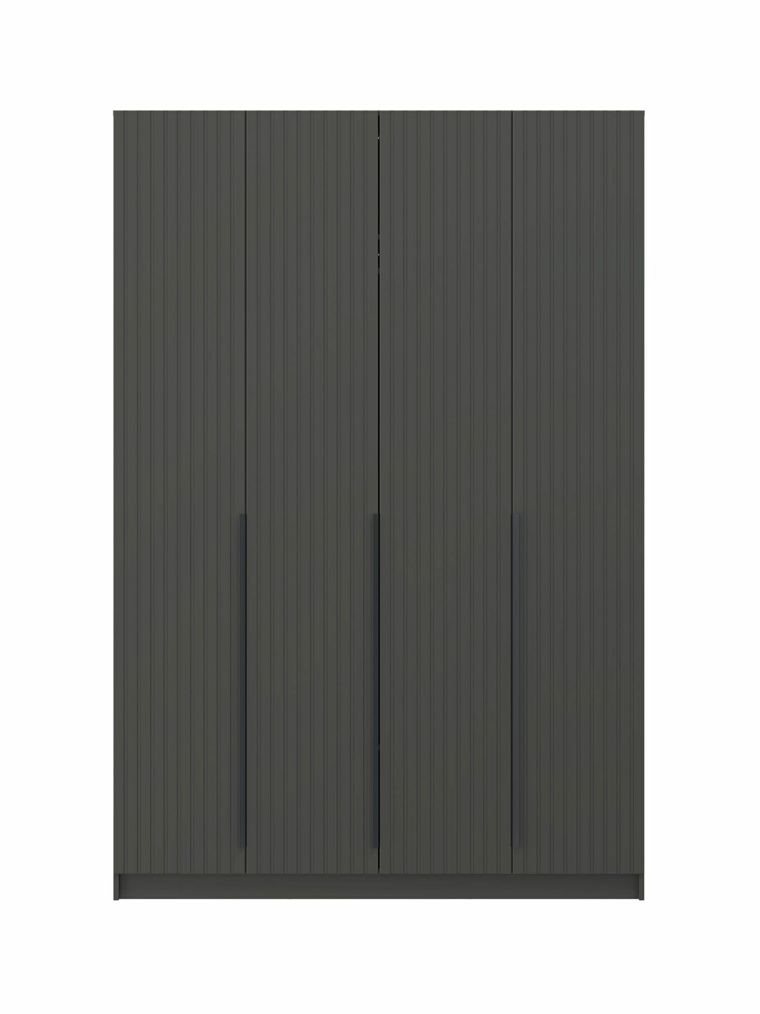 Распашной шкаф для одежды и хранения вещей Брандо Макси, с полками, со штангой для одежды, 160х52.6х238 см, Диамант серый / Графит
