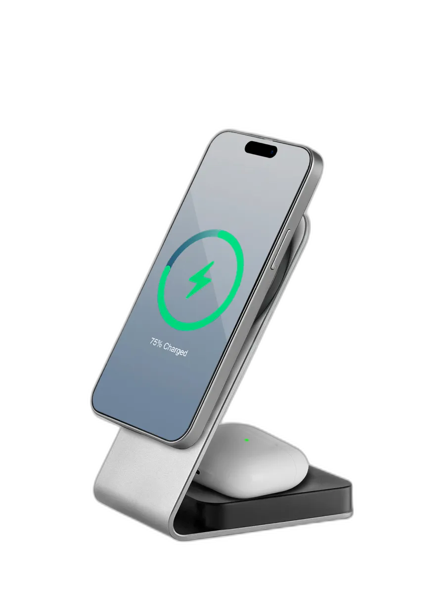 Беспроводная зарядка iPhone MagSafe 2 в 1 Level, Qi, 20 Вт