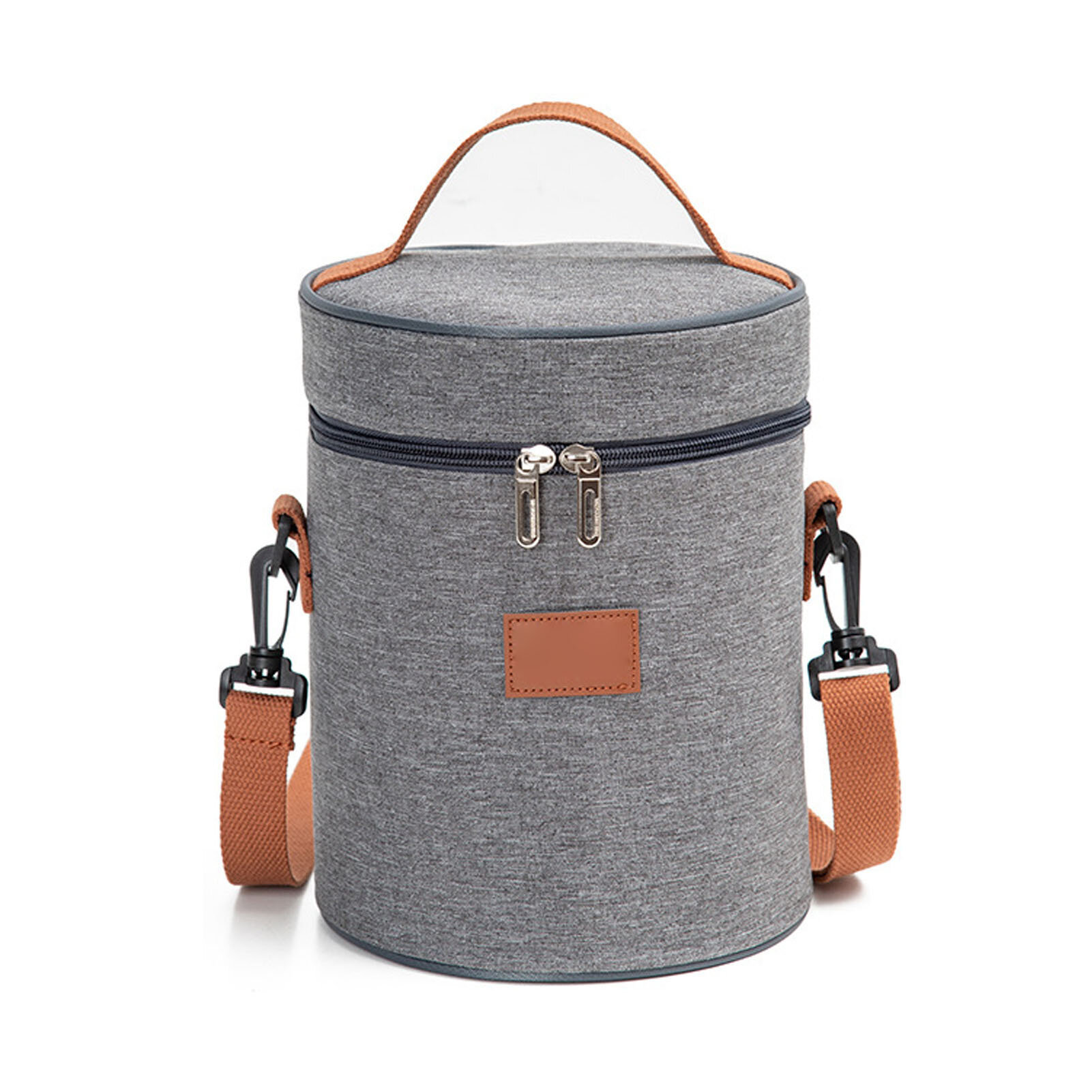 Портативная изолированная сумка для обеда, герметичная ткань Оксфорд, термосумка для еды с плечевым ремнем для работы, кемпинга, пикников, путешествий, серая B-8015-1
