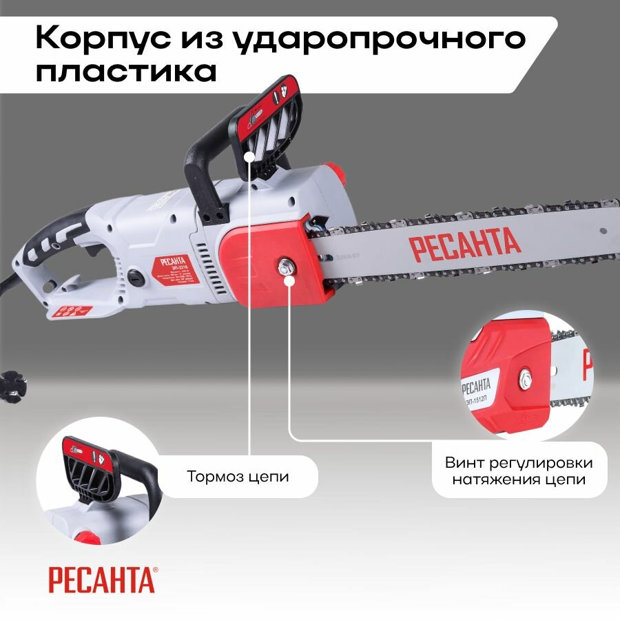 Электропила ЭП-2216 Ресанта/ Пила электрическая цепная садовая Б/У уценка