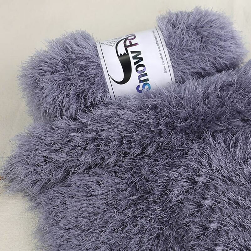 Длинная пушистая пряжа для вязания, 100% полиэстер, мягкая объемная нить для шарфов и свитеров, теплая зимняя пряжа ручной работы