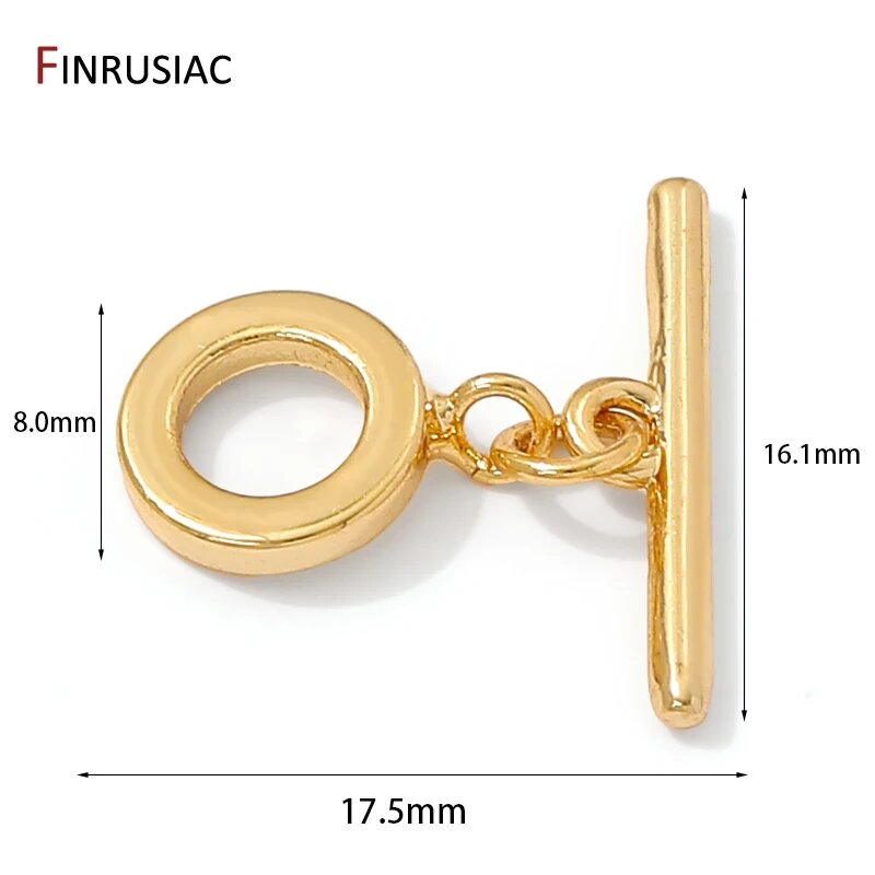 Фурнитура для бижутерии FINRUSIAC, золотые застежки-тогглы, 8 шт 2 sets
