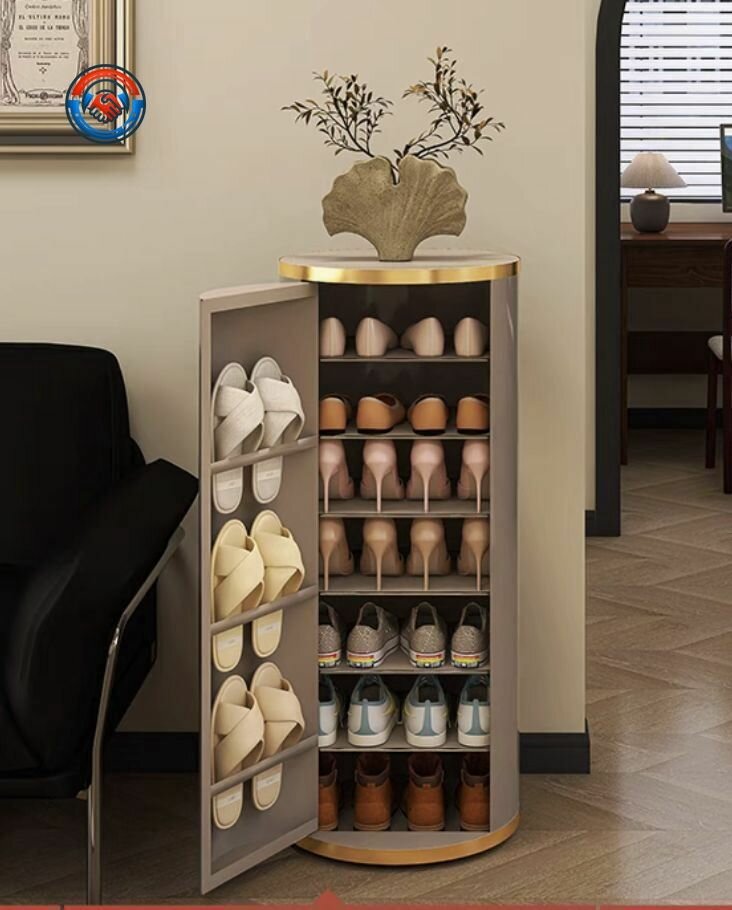 Обувница Tokyo Gray с поворотной конструкцией 360, стильная серия для прихожей, компактная напольная туалетка для хранения обуви, современный дизайн и удобный доступ