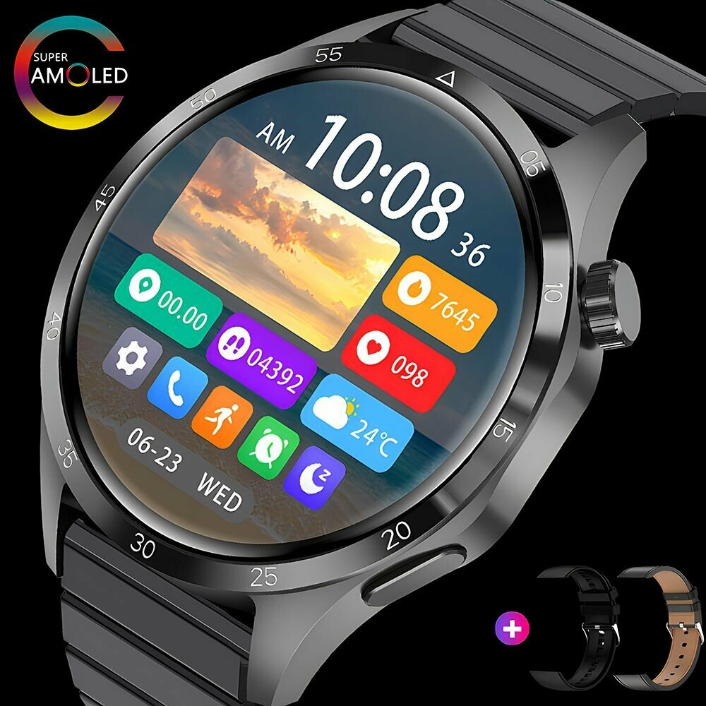 Cмарт Умные часы мужские женские наручные Limited Edition 2024, Series 4 Pro Max, 3 ремешка, 46mm