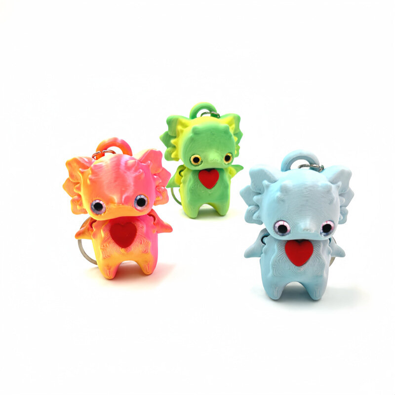 3D-печатный брелок с эльфом-аксолотлем, милый аксолотль, украшения для мебели, декорации, праздничные подарки, Рождество