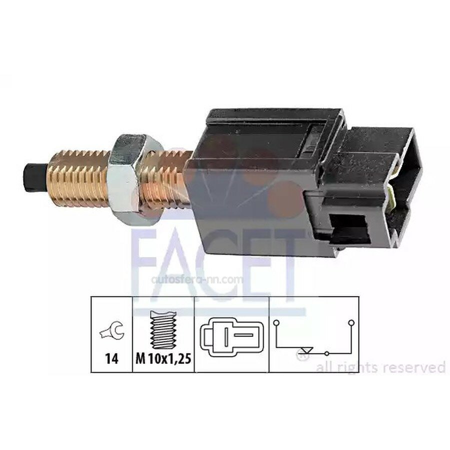 FACET 71169 Датчик стоп-сигнала HYUNDAI ACCENT II 1.3 01/00-11/05