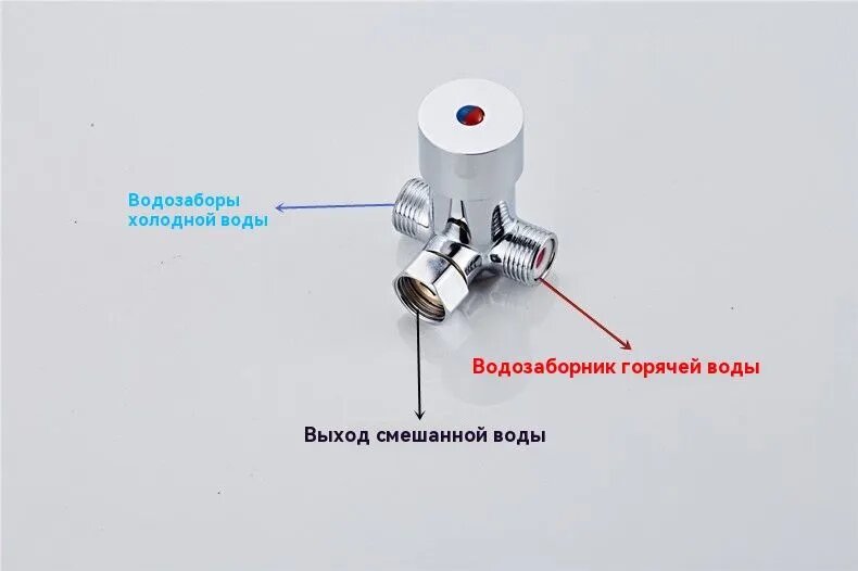 Смеситель терморегулятор трехпроходной для кухни мини-смеситель, термосмесительный вентиль, кран трехходовой