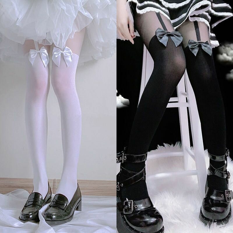 Японский стиль горячая девушка универсальный камисоль однотонные колготки лолита длинные прозрачные сексуальные чулки для женщин лето весна осень