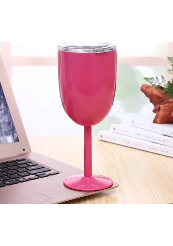 Новая модная термокружка из нержавеющей стали для красного вина, бокал для коктейля, креативный подарок, пурпурно-розовый