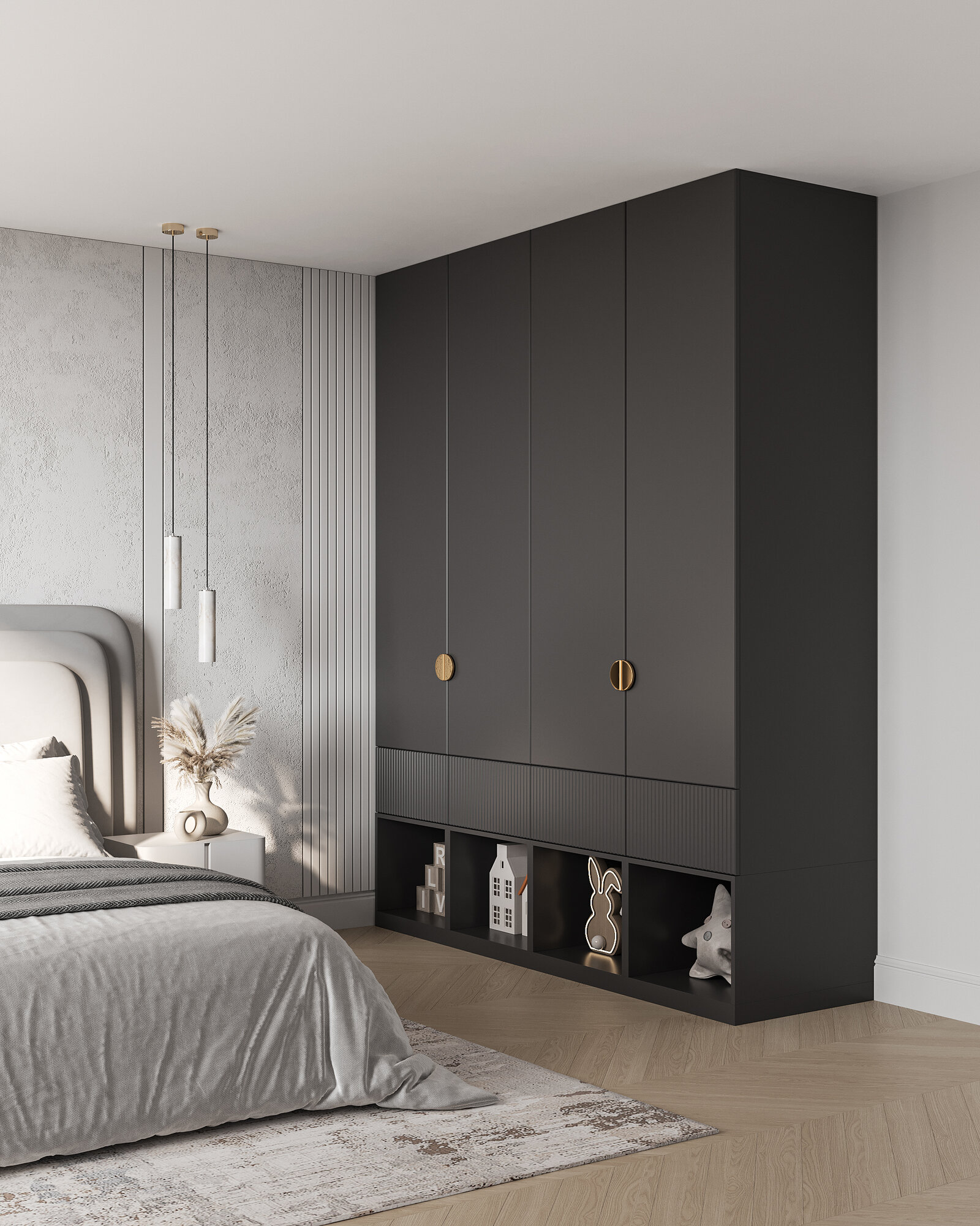 Шкаф IRINA MEBEL Майя, для детской, МДФ, распашной, четырехдверный, с ручками