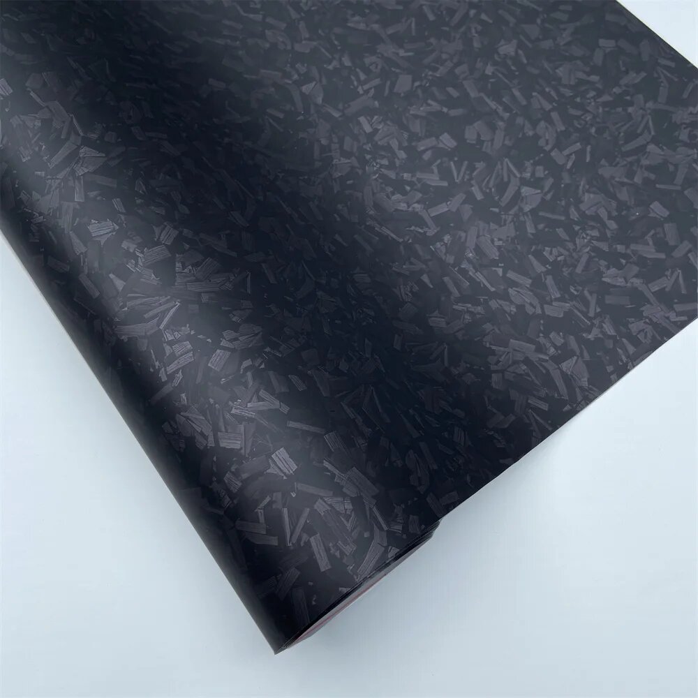 Кованая виниловая пленка из углеродного волокна, автомотоцикл, клейкая Matte Black, 10X152 CM
