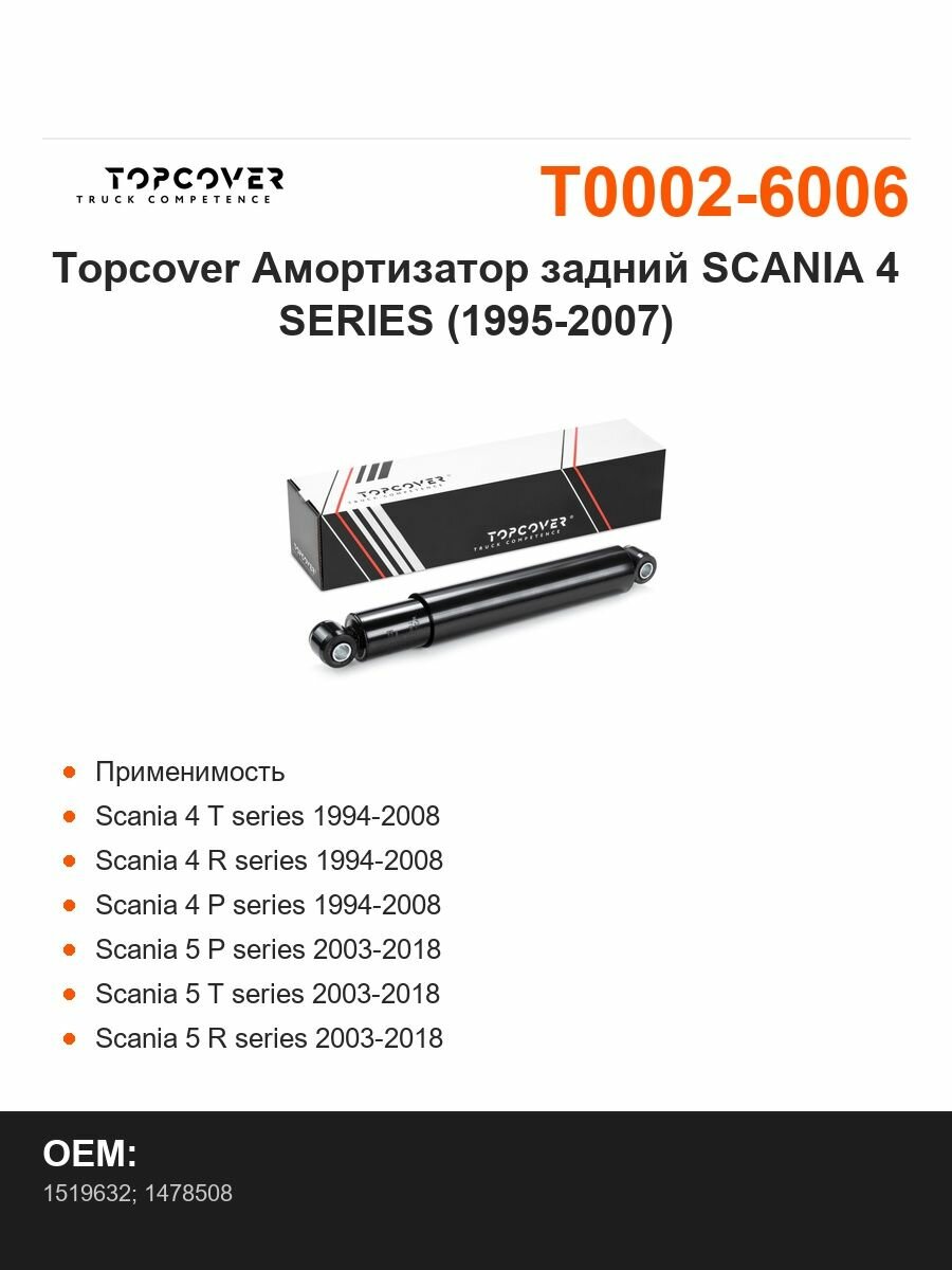 Topcover Амортизатор задний SCANIA 4 SERIES (1995-2007)