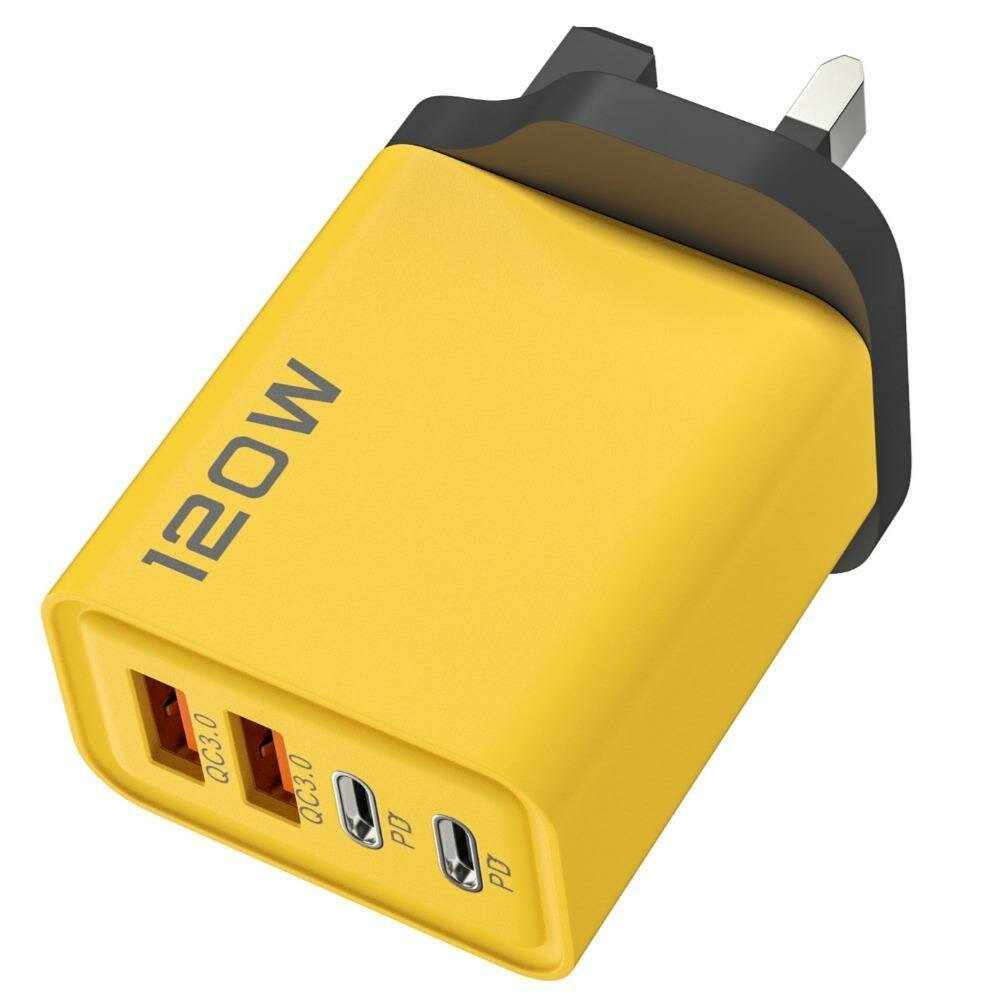 Зарядное устройство 120Вт, 2USB+2Type-C, настенное зарядное для путешествий