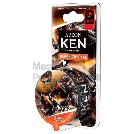 Автохимия AREON Ароматизатор для автомобиля AREON "KEN BLISTER" BLACK Crystal (черный кристал) AKB03