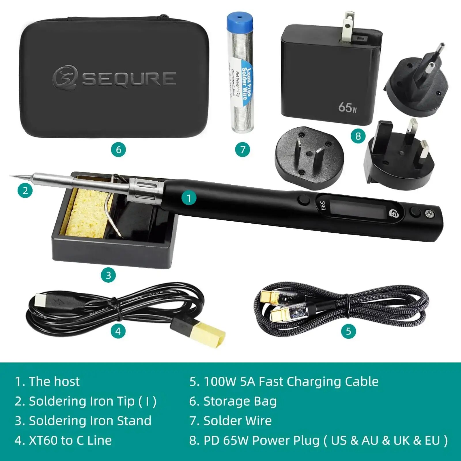 Паяльник Sequre S99 75W/150W S99 Kit - I Tip