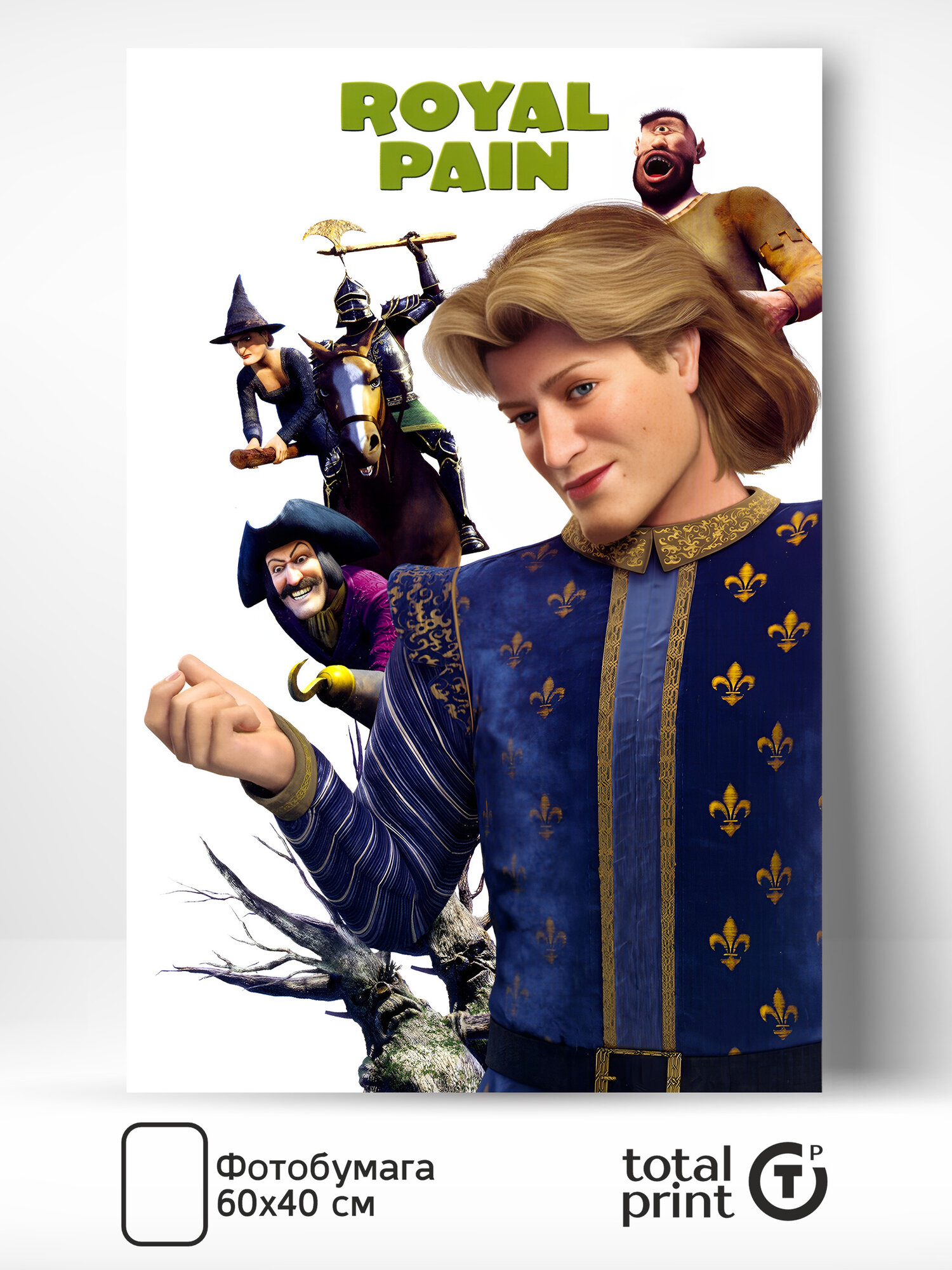 TotalPrint Постер для интерьера, Мультфильм, Шрек, 60х40см.