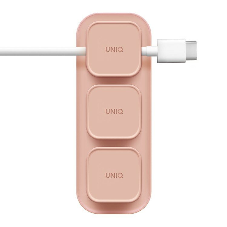 Органайзер для проводов Uniq POD Mag (3 держателя + база) на магнитах, Pink