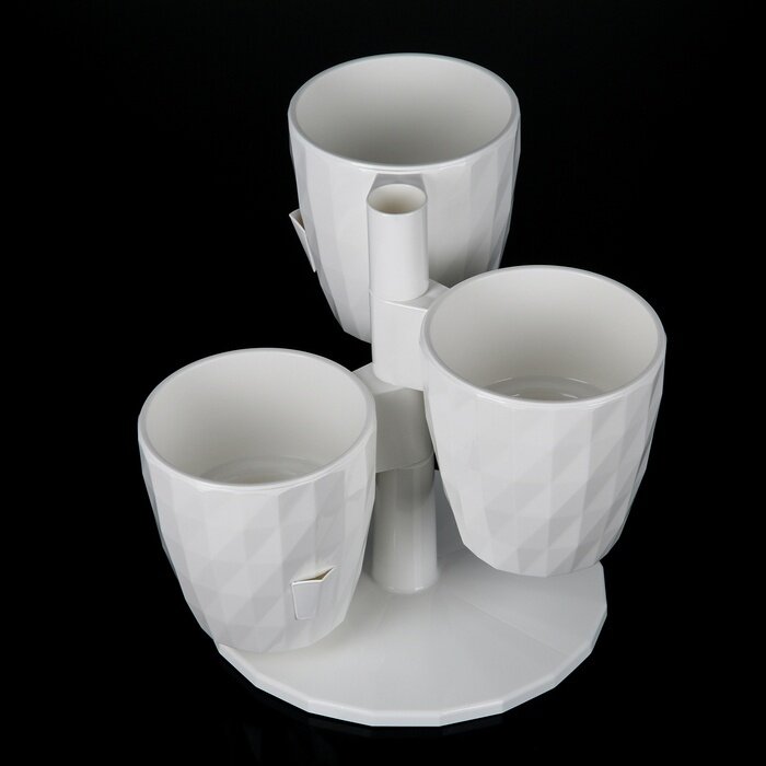 Кашпо для цветов многоярусное Ruby Каскад , 3 шт, 1 л, белое