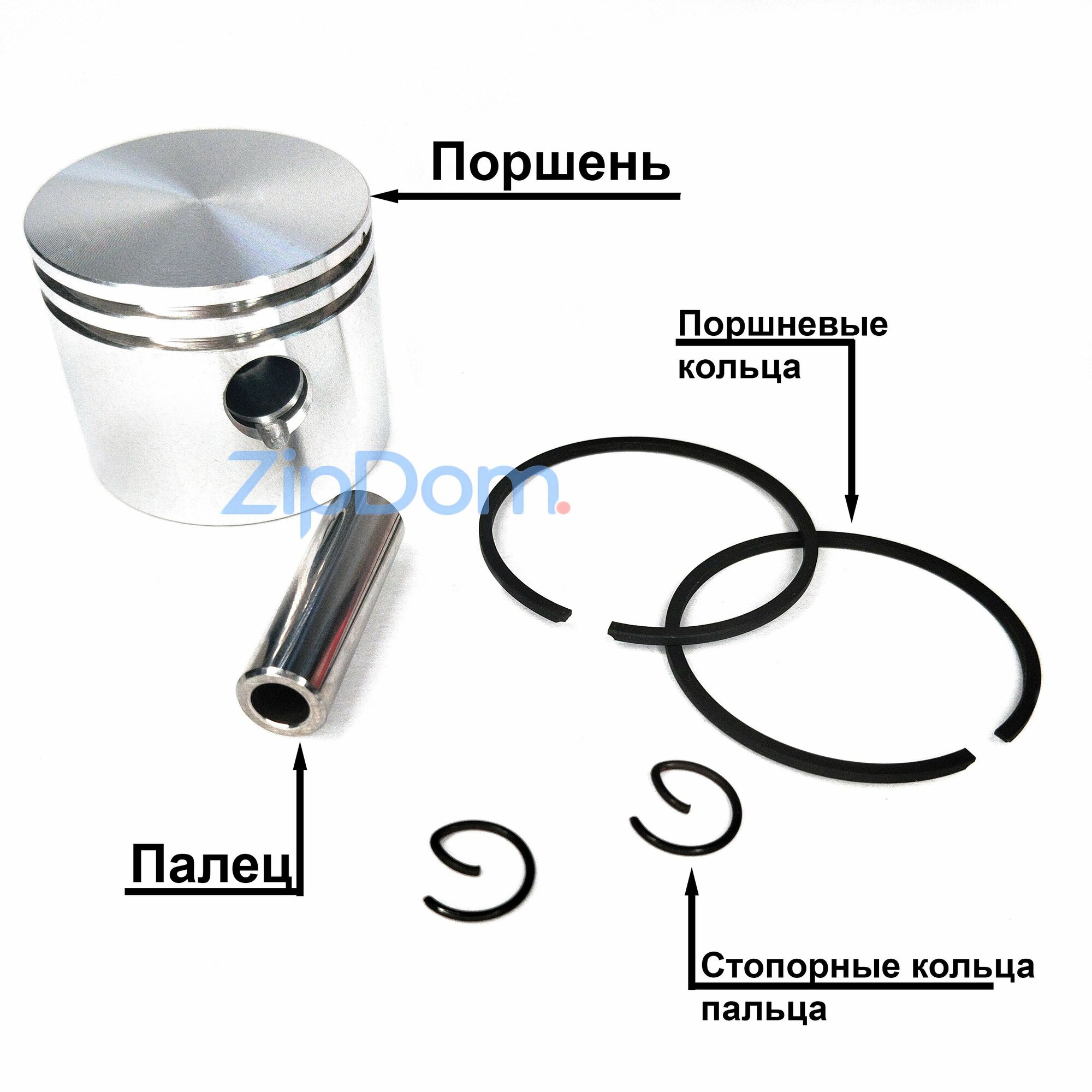 Ремнабор подходит для бензопилы Partner P351 352, 371, 390, 391, 420/2035 (поршень 41 мм, кольца, палец, скобы)