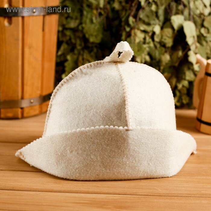 Шапка для бани Добропаровъ «Банщик», белая