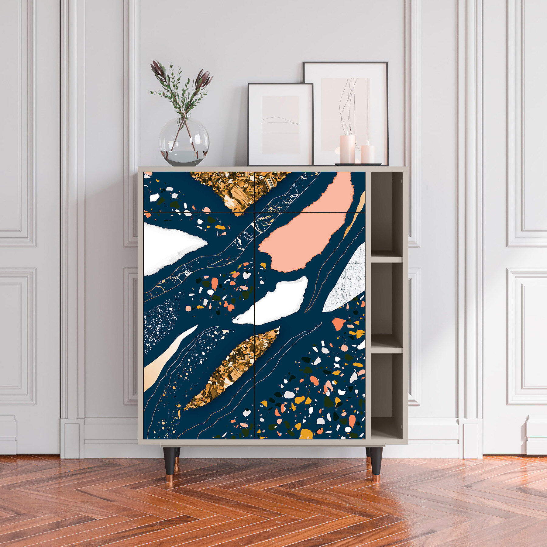 Комод - STORYZ - BS6 Nude Iceberg, Размер - 94 x 110 x 41 см, Цвет корпуса - , Сатин