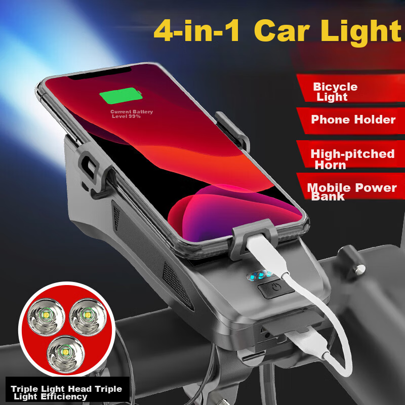 SMILING SHARK 570 Bicycle Light, Front Light, High-Intensity Flashlight, USB Rechargeable, Outdoor Cycling Night Light