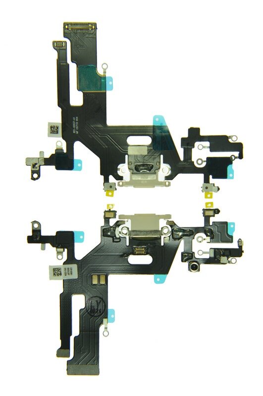 Шлейф для iPhone 11 с разъемом заряд белый ориг