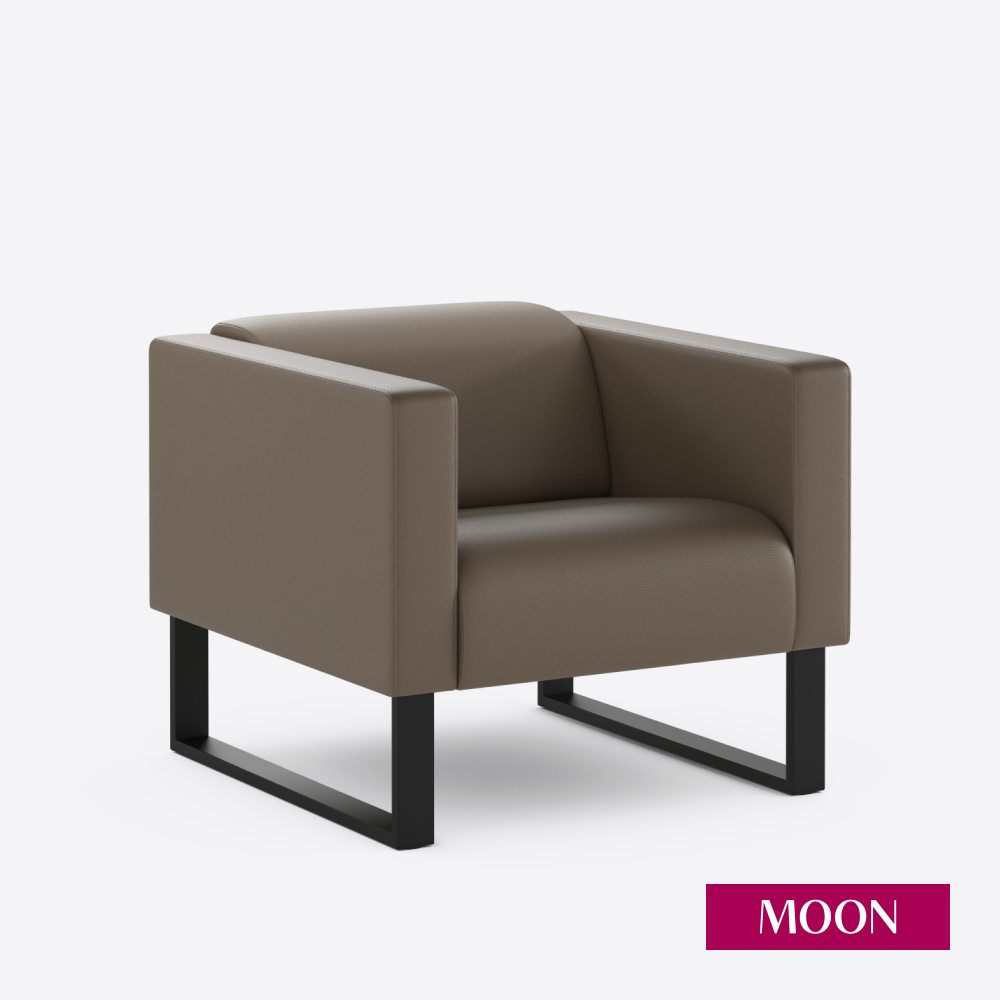 Кресло MOON 153 нераскладной, экокожа, цвет капучино, 76*84*70, эксклюзивная высокоэластичная пена (UniqFoam).