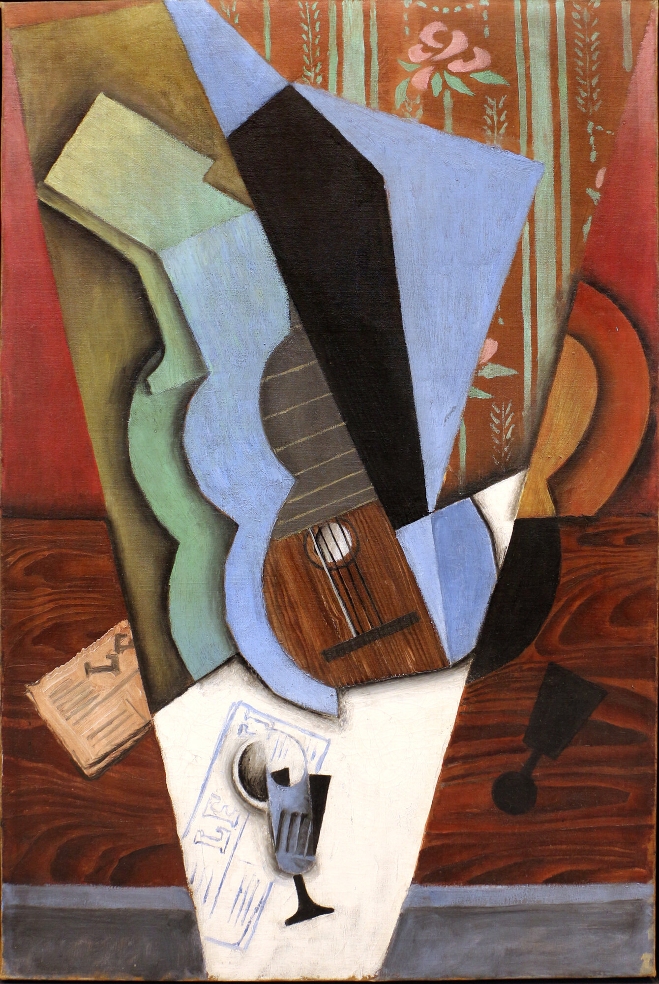 Картина Хуан Грис абстракция гитара и бокал