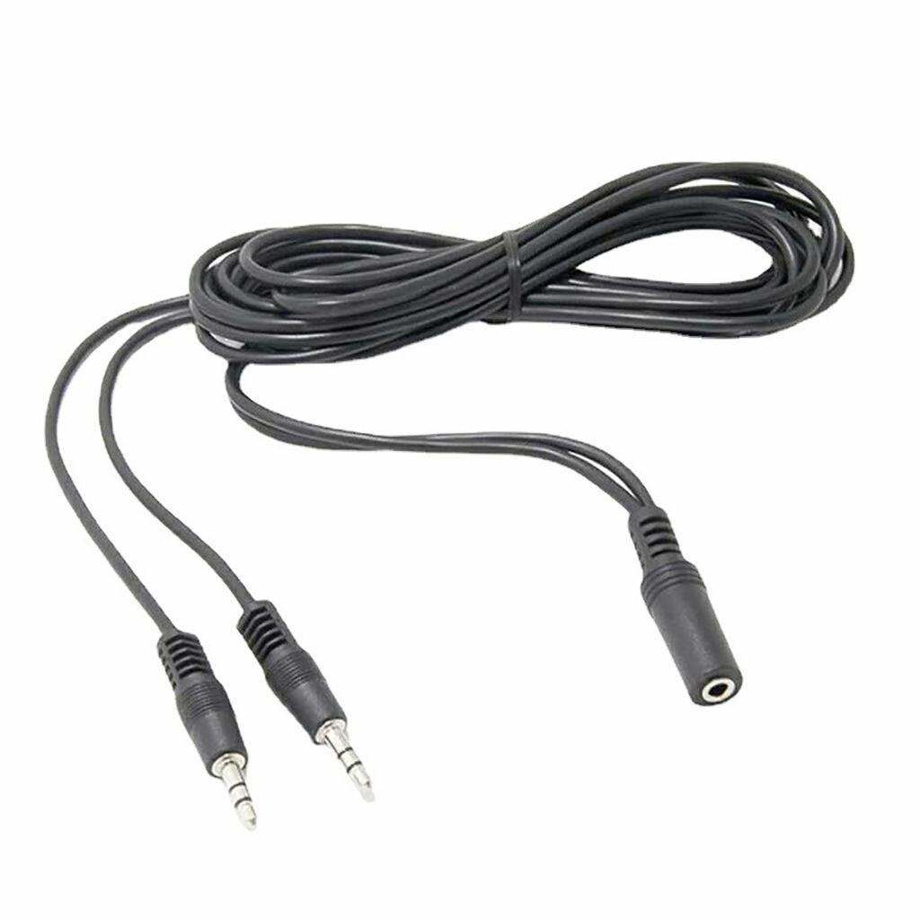 Кабель-разветвитель 3,5 мм от мужчины к женщине, Y-образный разветвитель 3,5 мм, Стерео кабель-адаптер, провод для наушников и динамиков Черный