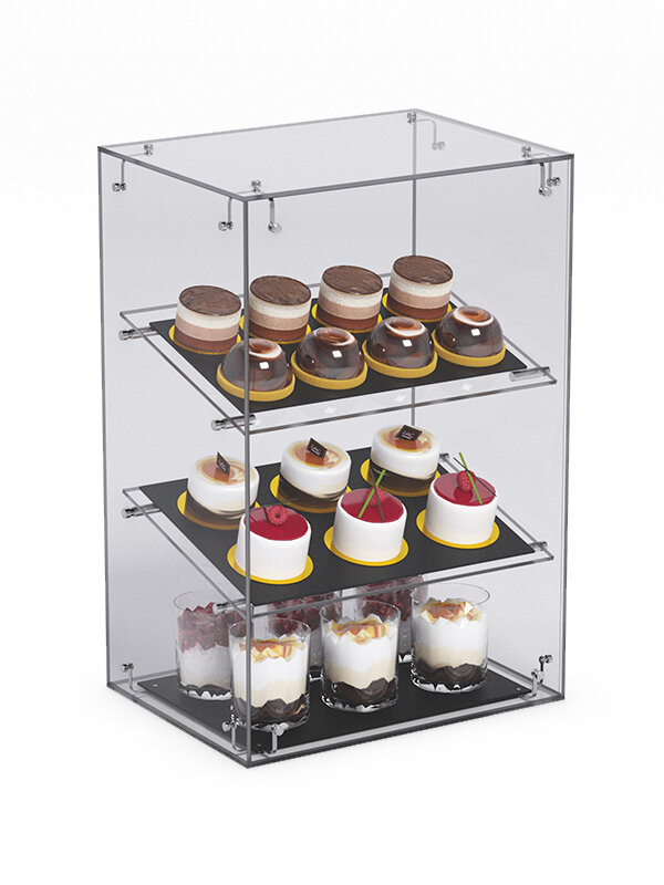 Витрина "сладость" №10-О для выпечки настольная без дверки, Акрил