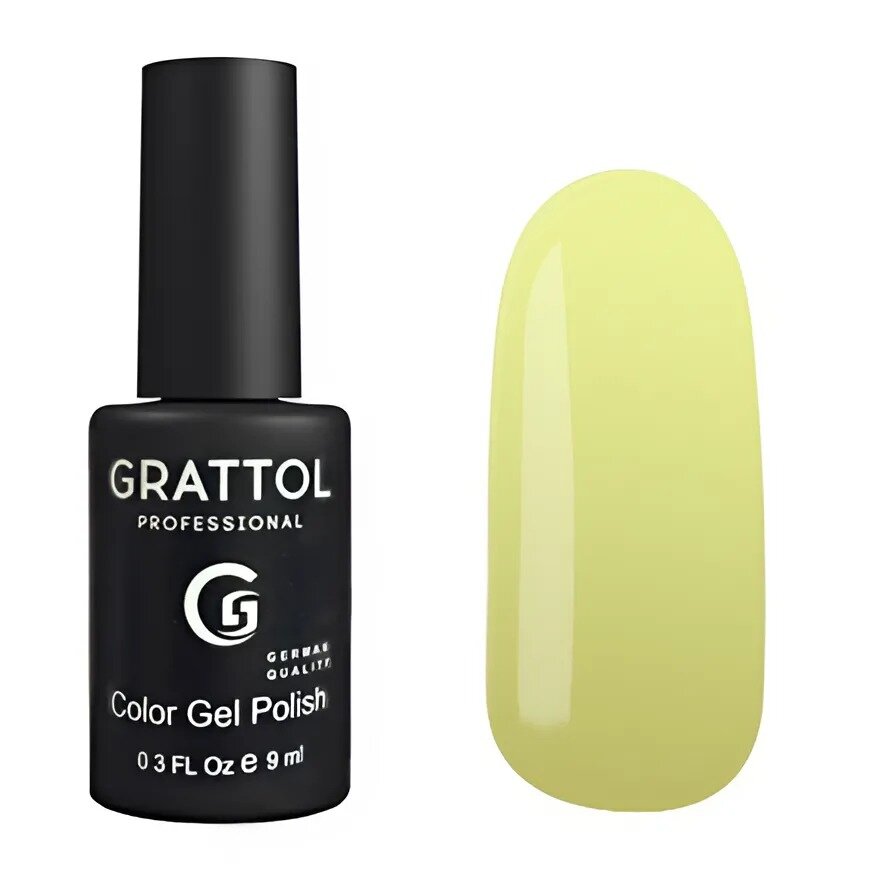 Grattol Color Gel Polish Light Yellow - Гель-лак для ногтей GTC125, 9мл