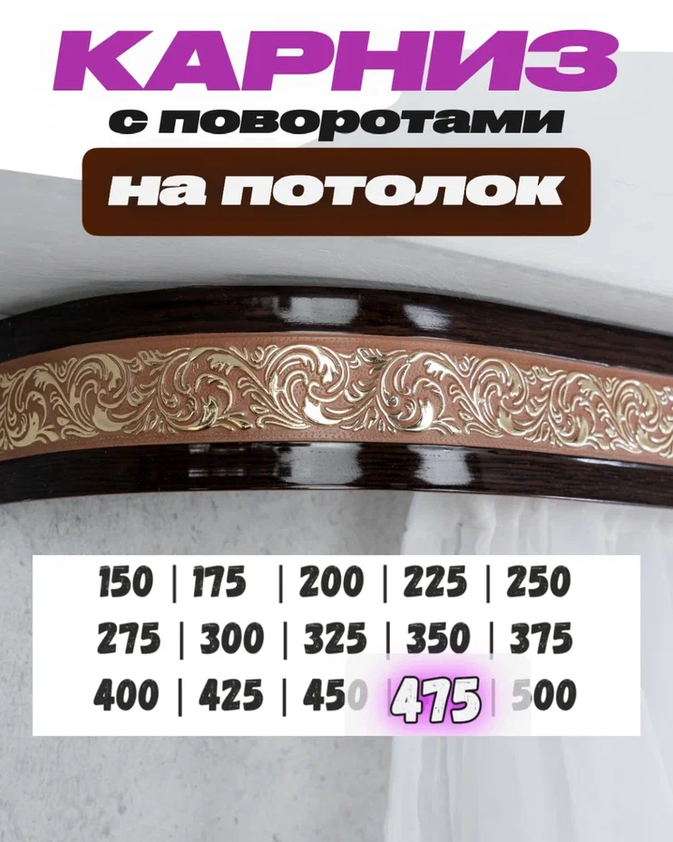 Гардина потолочная двухрядная 475 см коричневая требует сборки твоя зона комфорта