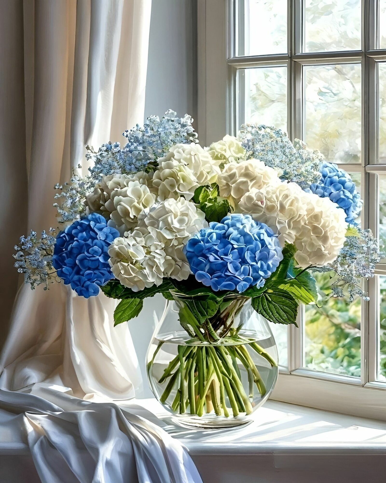 Картина по номерам на подрамнике 40*50 см "Нежнейшая гортензия"