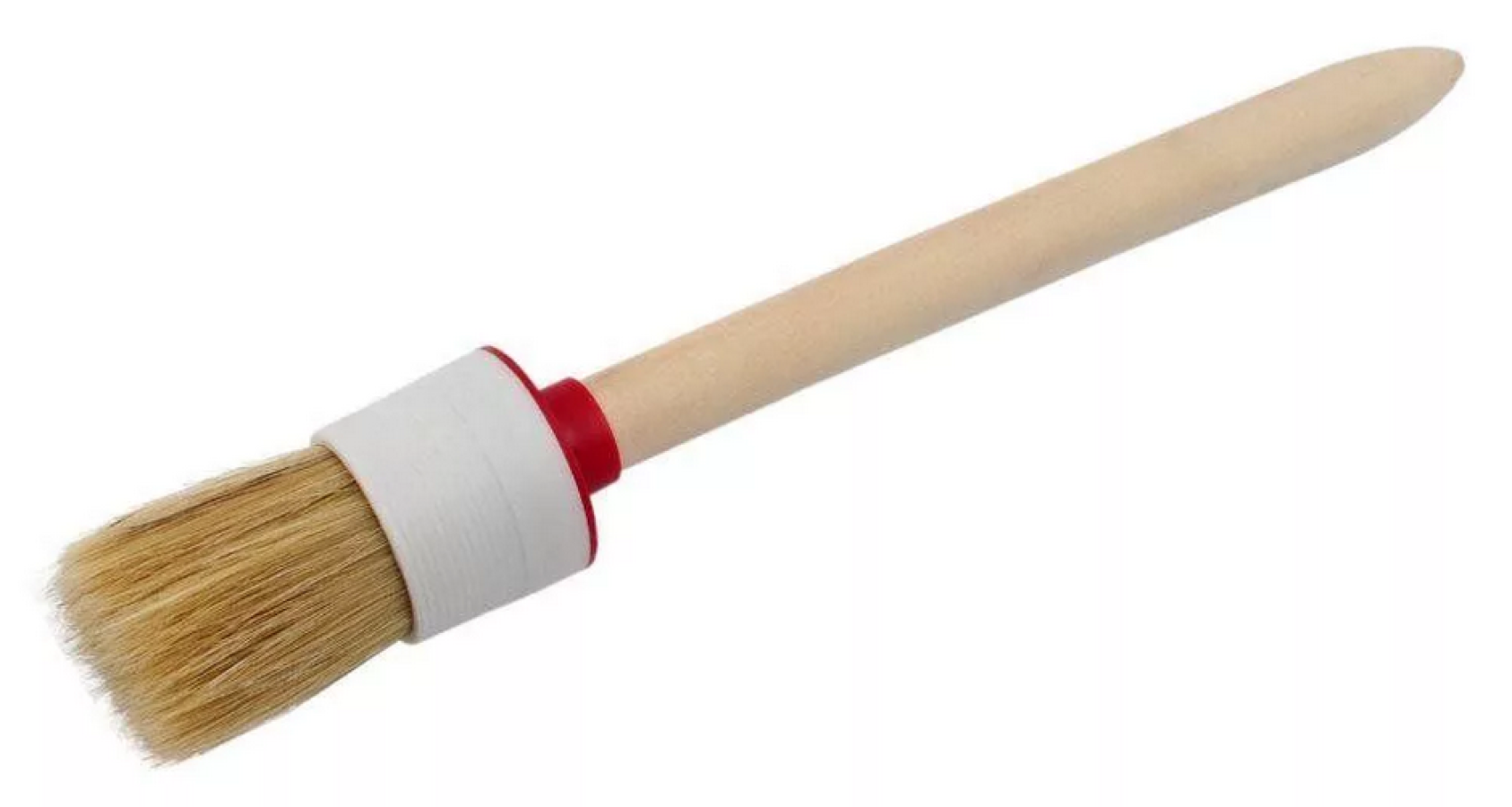 Кисть малярная 888 Стандарт круглая, с натуральной светлой щетиной и деревянной ручкой, 40мм / малярные и отделочные инструменты