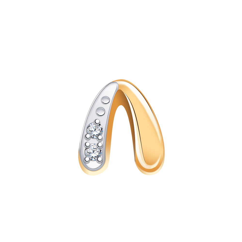 Подвеска, красное золото, 585 проба, родирование, фианит