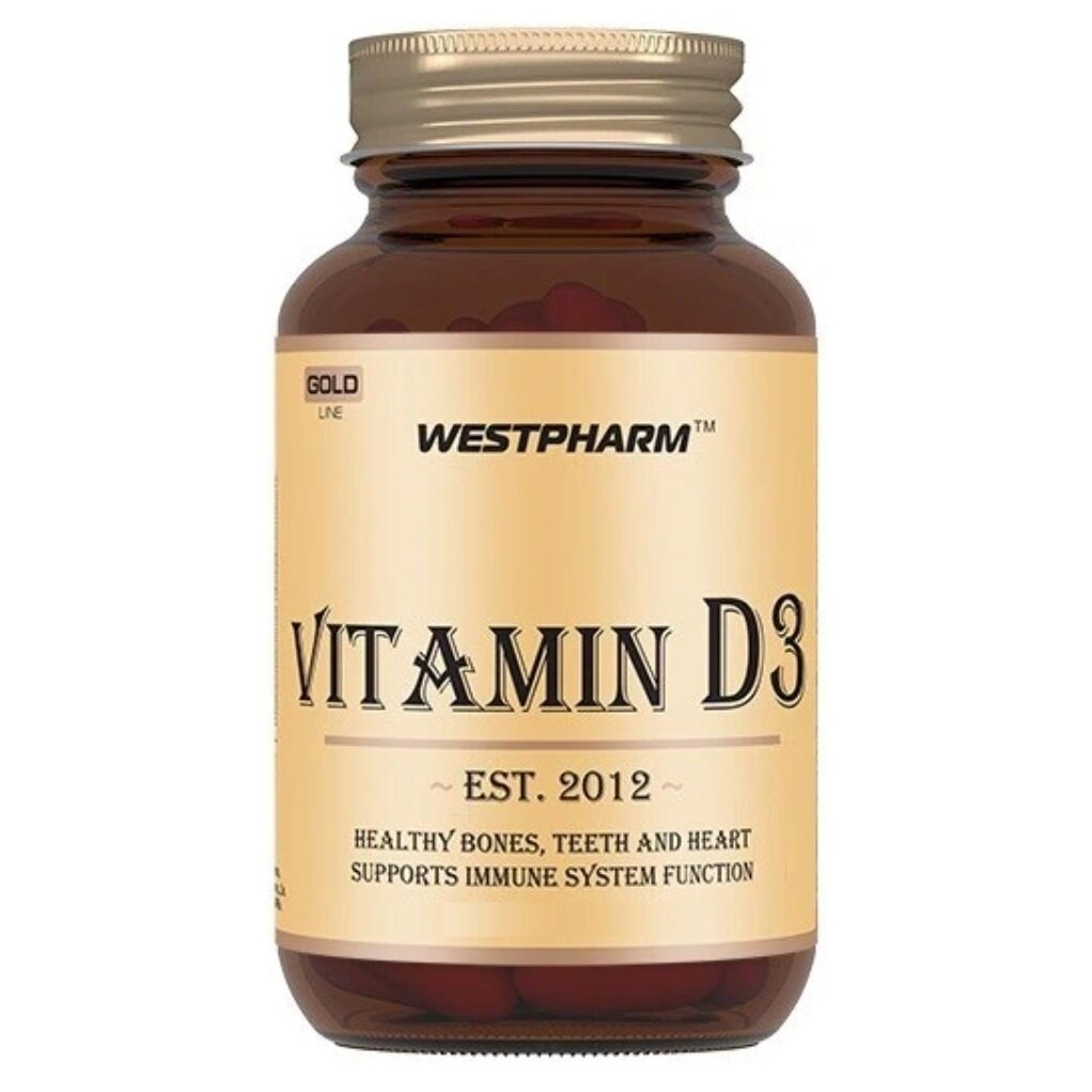 Витамин Д3 Обеспечивает здоровый рост и возможное восстановление костных тканей Vitamin D3 600 МЕ 120 капс (WestPharm)