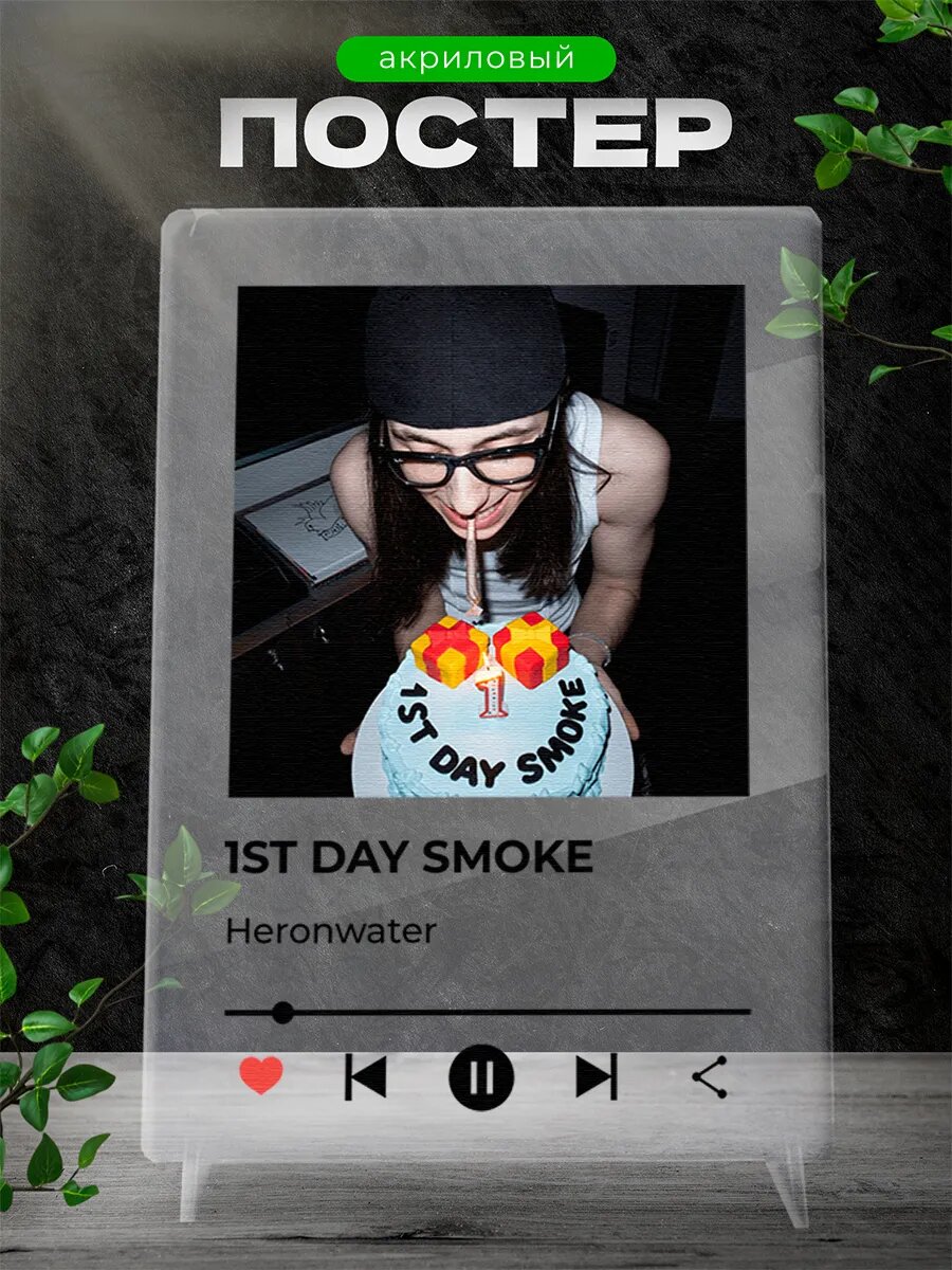 Акриловый постер, открытка подарочная на подставке с цветным принтом Трек Heronwater постер