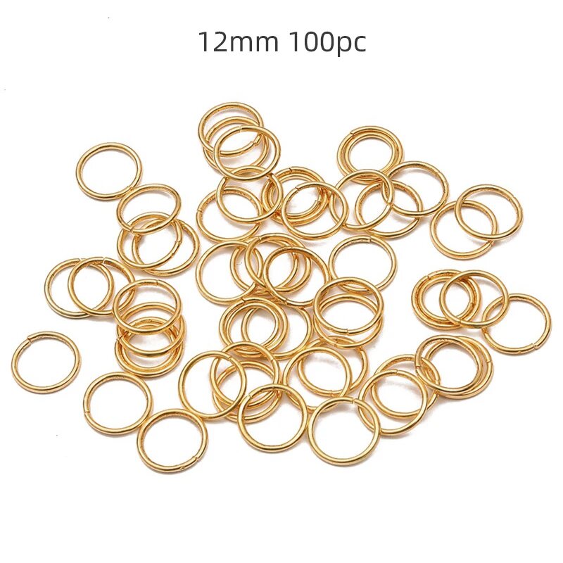 Металлические кольца для кос 100/200 шт. 12mm KC gold