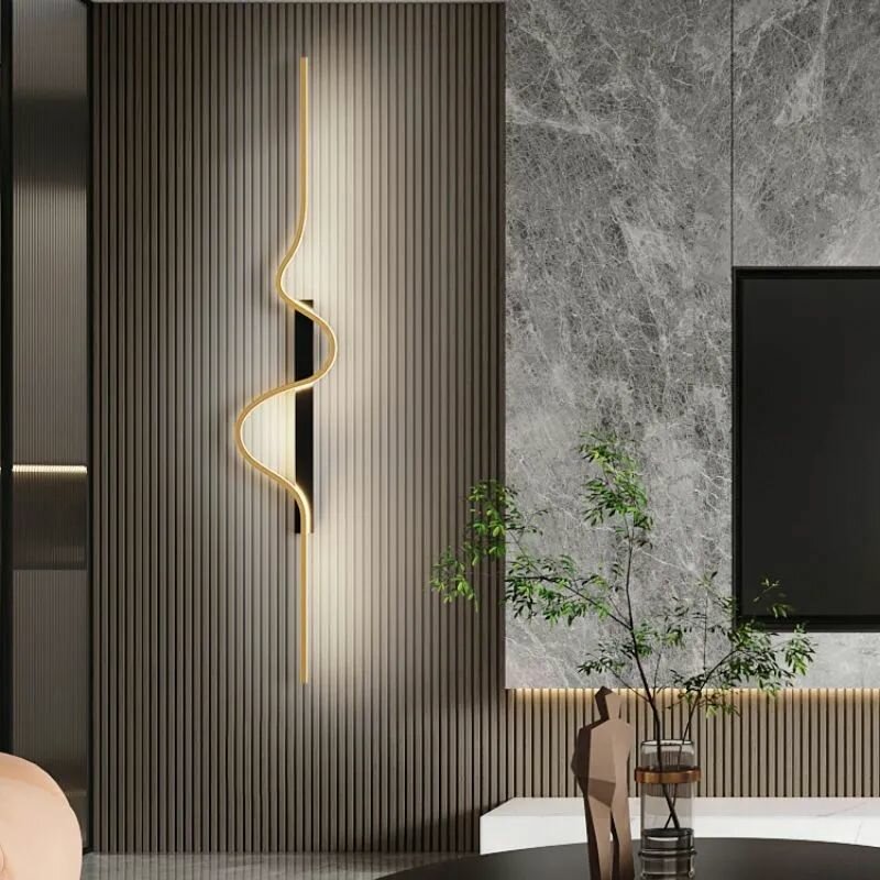 Бра Творческая настенная светильник в виде изогнутых линий подходит для спальни, кабинета и коридора-A, 13 Вт