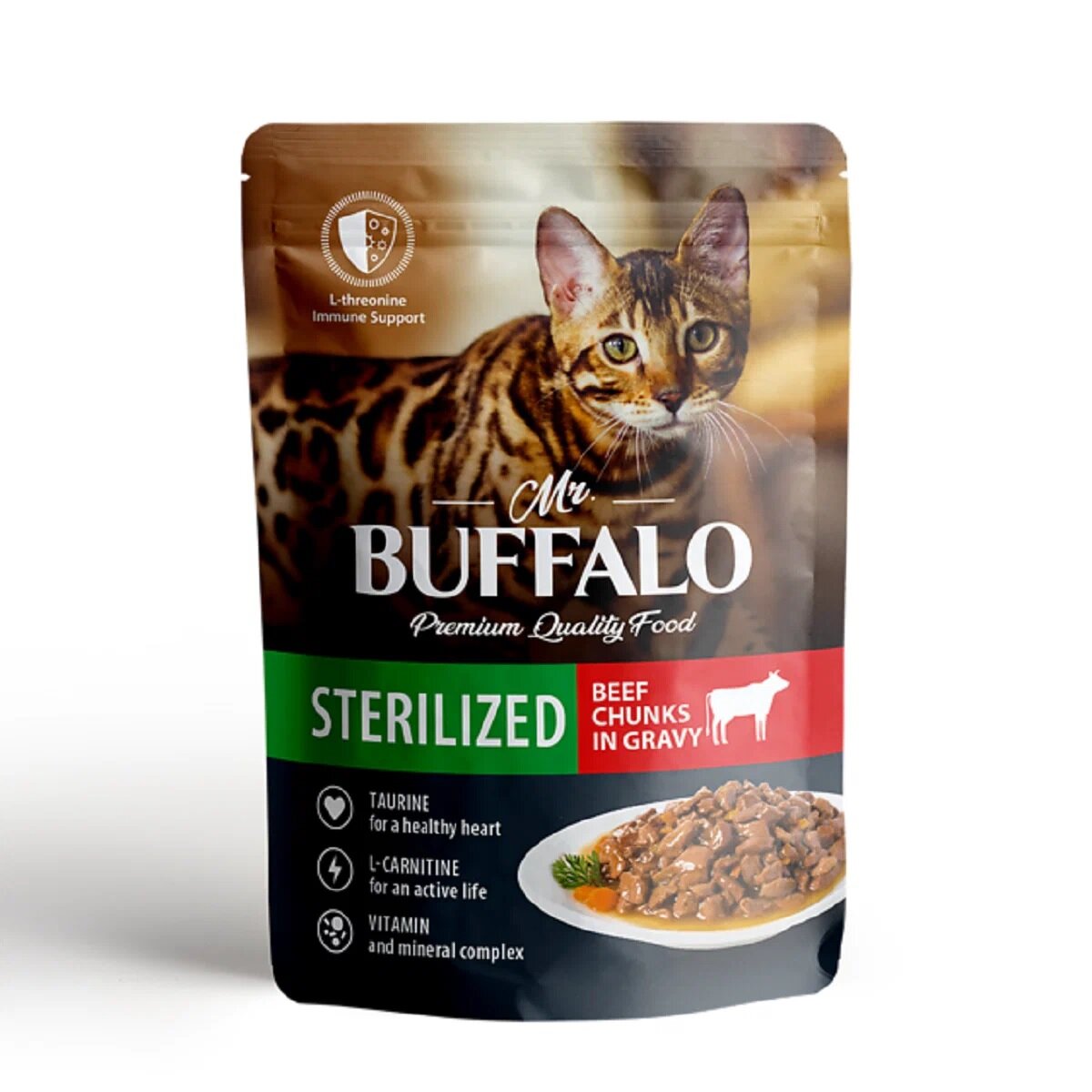Mr.Buffalo 90133/B306 STERILIZED пауч. для стерилизованных кошек Говядина в соусе 85г