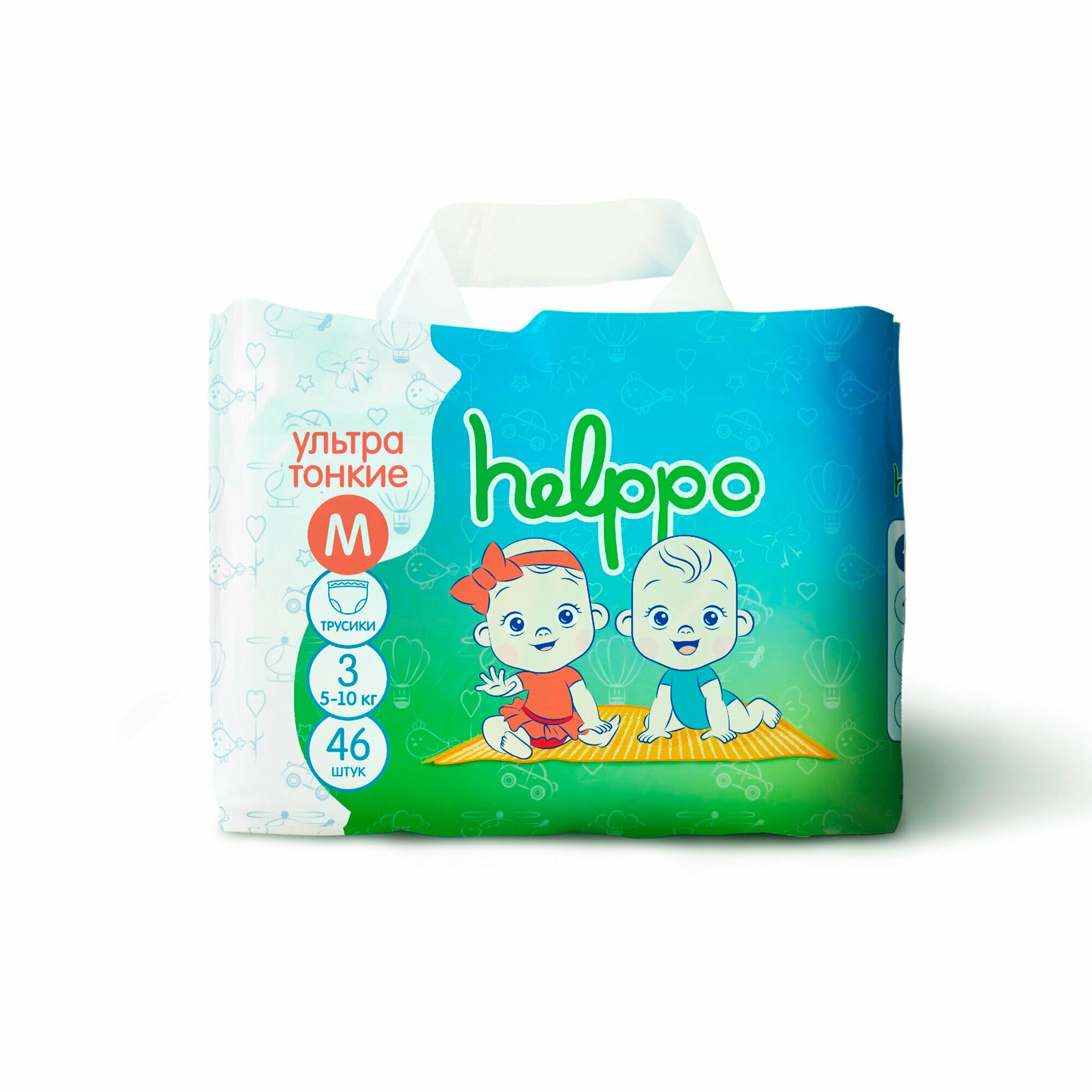 Helppo Подгузники трусики, ультратонкие, размер М (5-10 кг), 46 шт