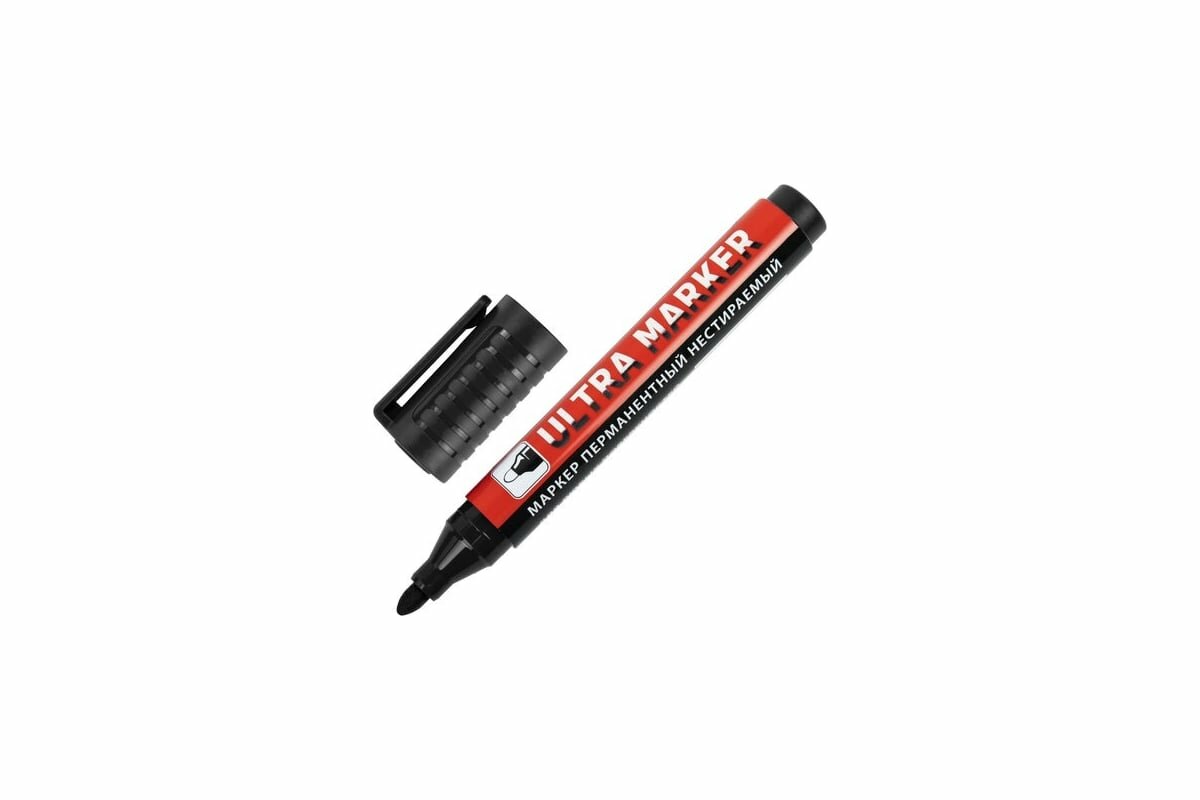 BRAUBERG ULTRA MARKER черный перманентный маркер 3.5 мм с клипом 152204 для офиса