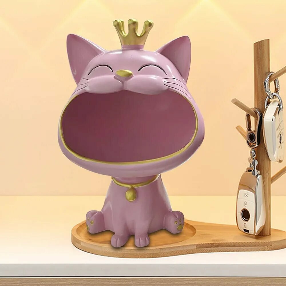 Креативное украшение для хранения ключей от входной двери в виде кота с большим ртом, уникальная форма, украшение для дома, компактное, безопасное и экологически чистое, подходит для нескольких сцен