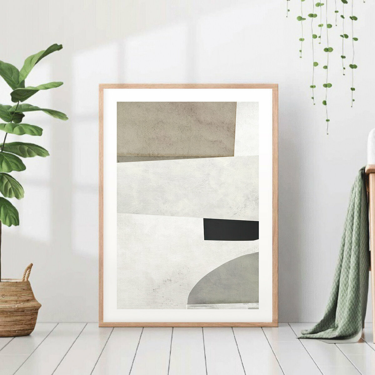 Постер "Абстрактные серые полосы" без рамы 40x50 см на стену для интерьера